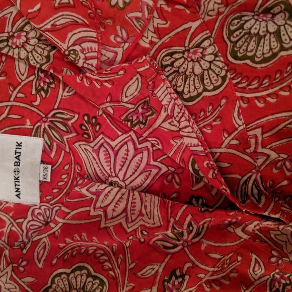 Antik Batik | Dresses | Antik Batik Red Cotton Dress | Poshmark